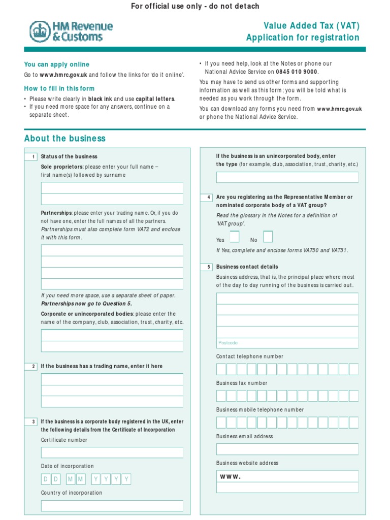 Value Added Tax (VAT) Number Registration / Application | Value Added ...