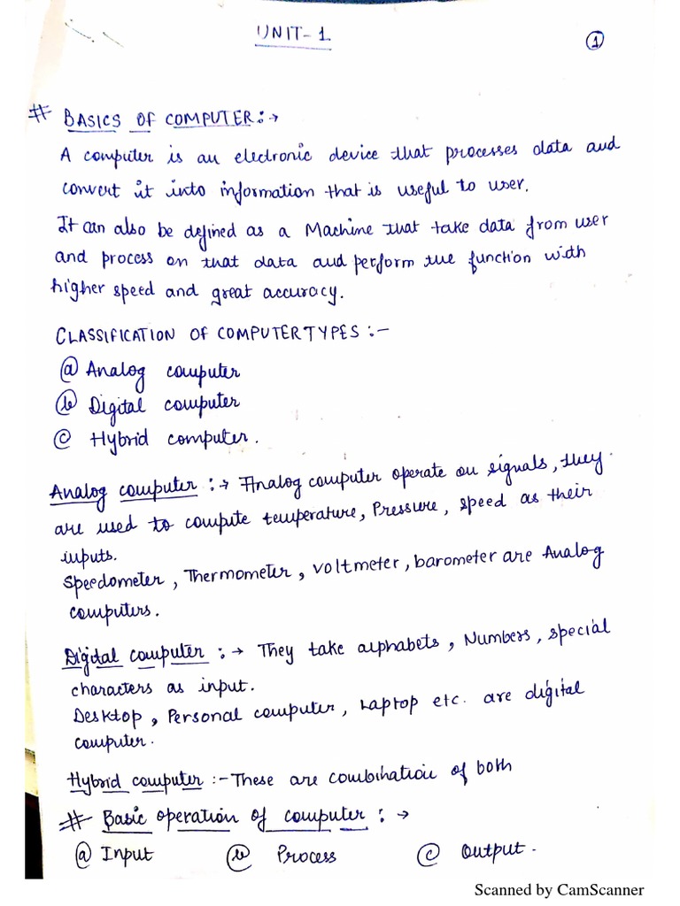 C Programming Unit 1 Notes | PDF