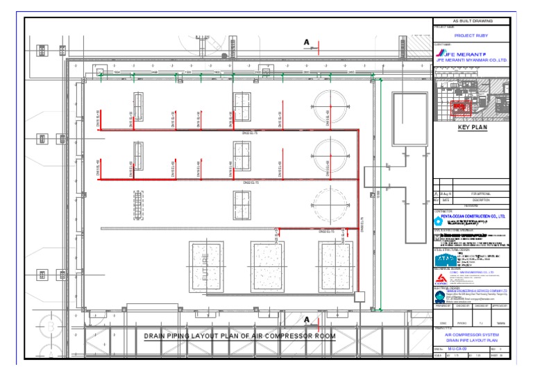 Drain Piping Layout Plan of Air Compressor Room | Download Free PDF ...
