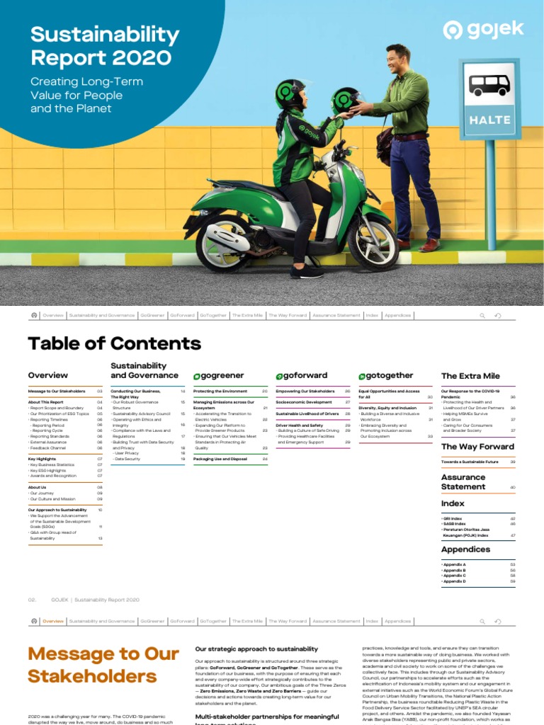 Gojek Sustainability Report 30-04-2021 | PDF | Sustainability | Business