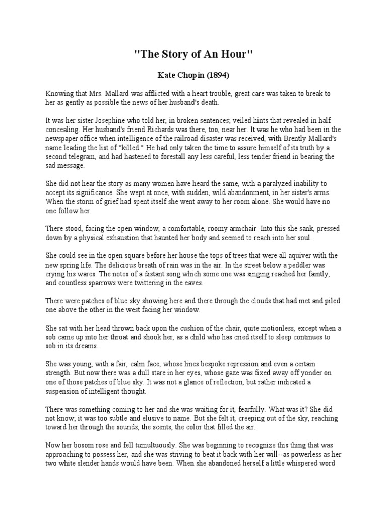 Task On Story of An Hour | PDF