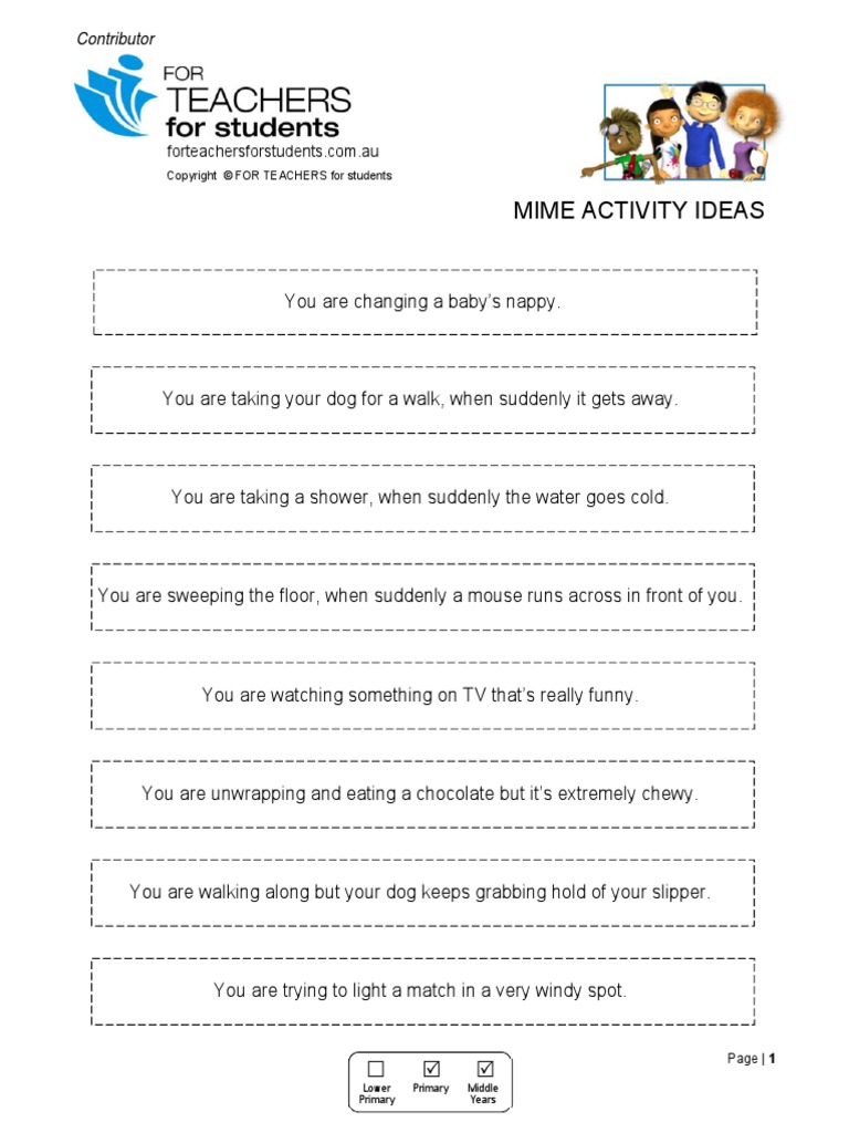 TMPL Mime Activity Ideas | PDF