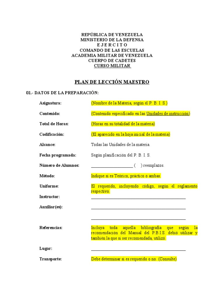 Formato Plan de Leccion | PDF