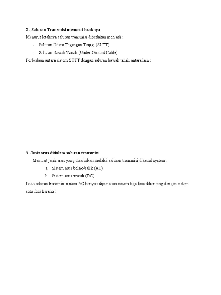 Jenis dan Sistem Saluran Transmisi Listrik | PDF
