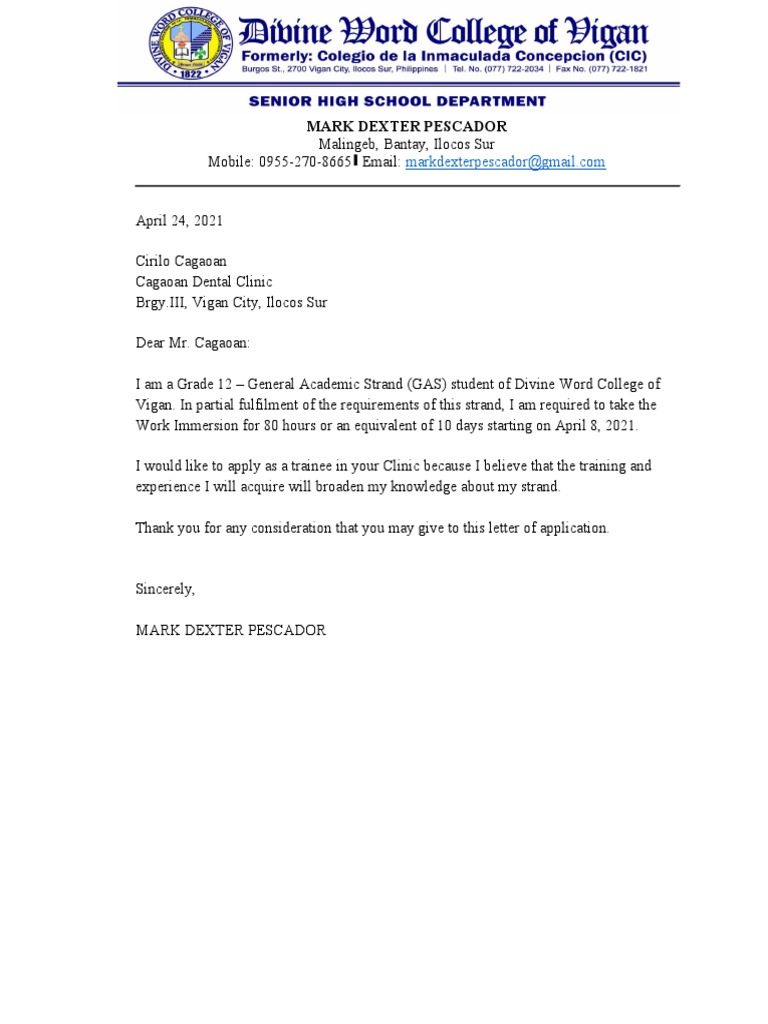 Application-Letter ready to print | PDF