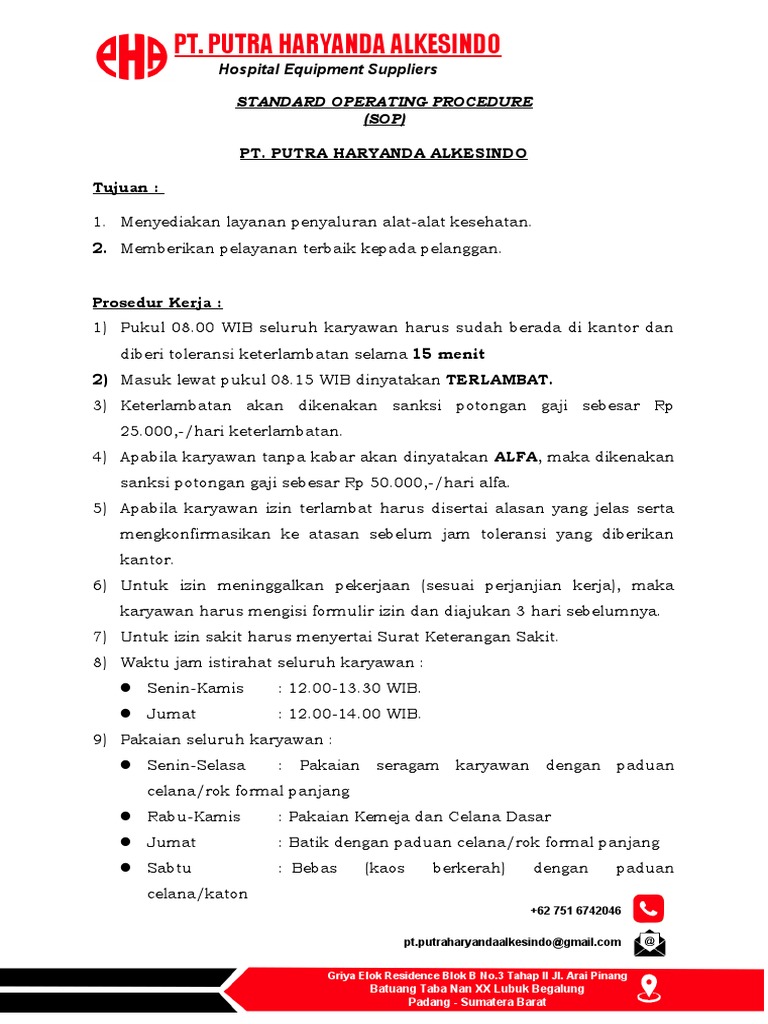 Update Standard Operating Procedure (Sop) 2021 | PDF
