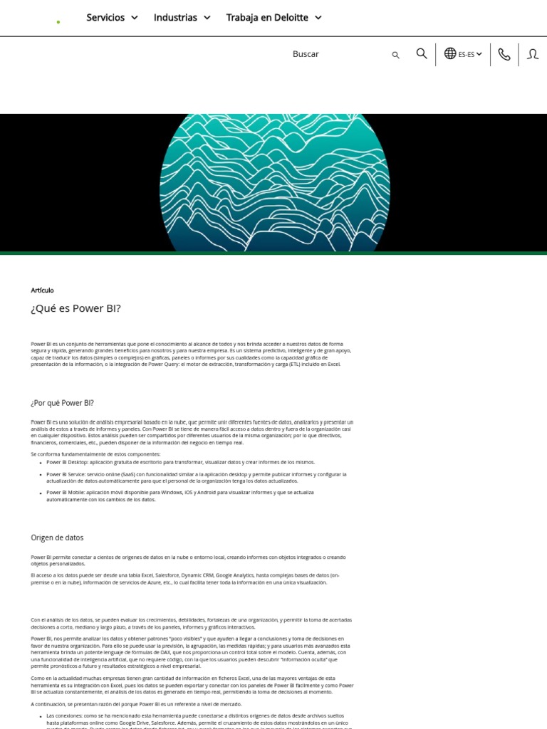 ¿Qué Es Power BI_ _ Deloitte España | PDF | Internet de las Cosas ...