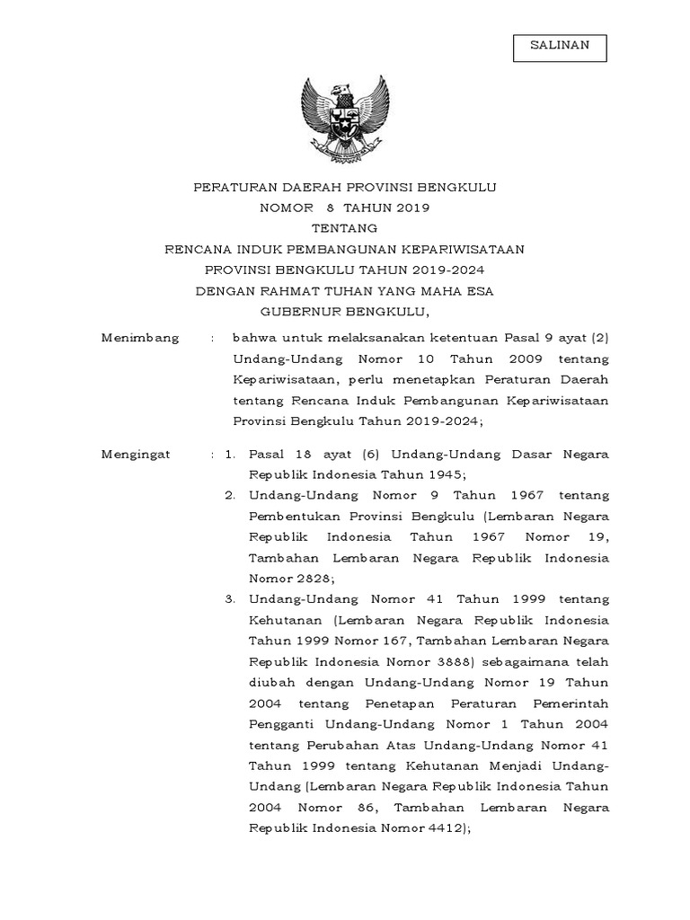 Perda Provinsi 2019-8 | PDF