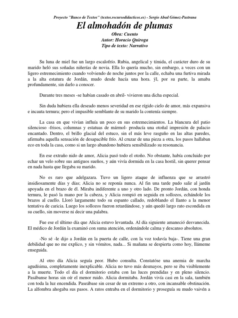 El Almohadón de Plumas | PDF