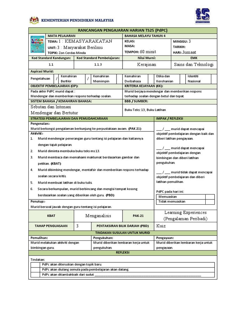 Bm Thn 4 Ts25 Unit 3 Pdf