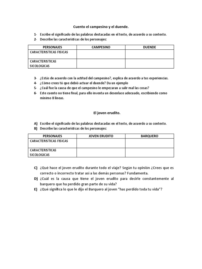 Preguntas de Comprensión | PDF