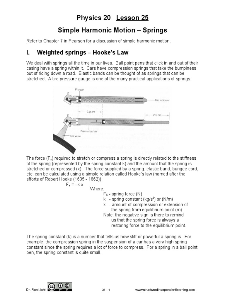 L25 SHM Springs | PDF | Mass | Force