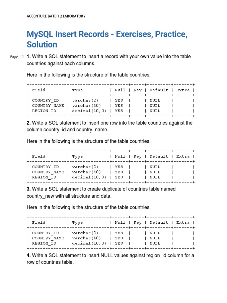 MySQL Insert Records | PDF | Table (Database) | Information Retrieval