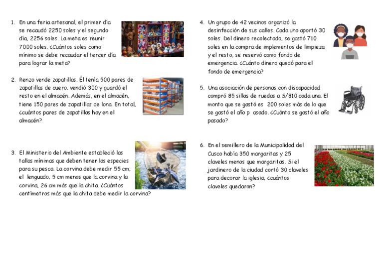 Fichas Matemática Problemas de Dos Etapas | PDF