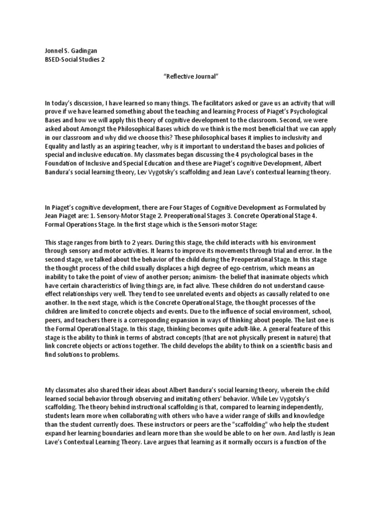 800 Words Essay | PDF | Inclusion (Education) | Cognitive Development