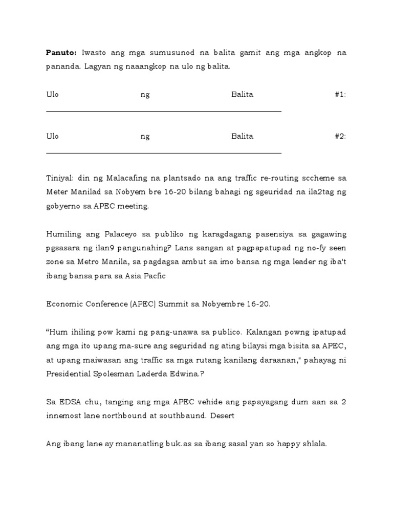 PAGSASANAY-Copyreading and Headline Writing | PDF