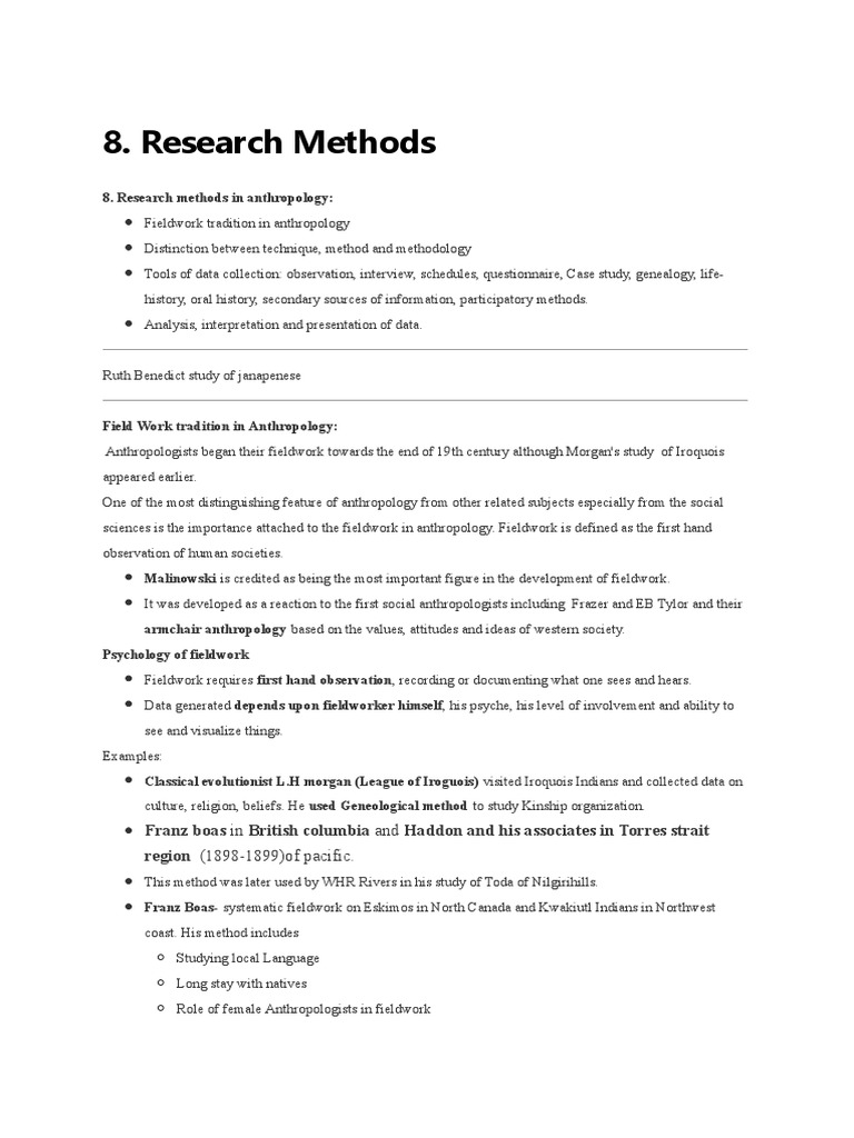 Research Methods. | PDF | Anthropology | Sampling (Statistics)
