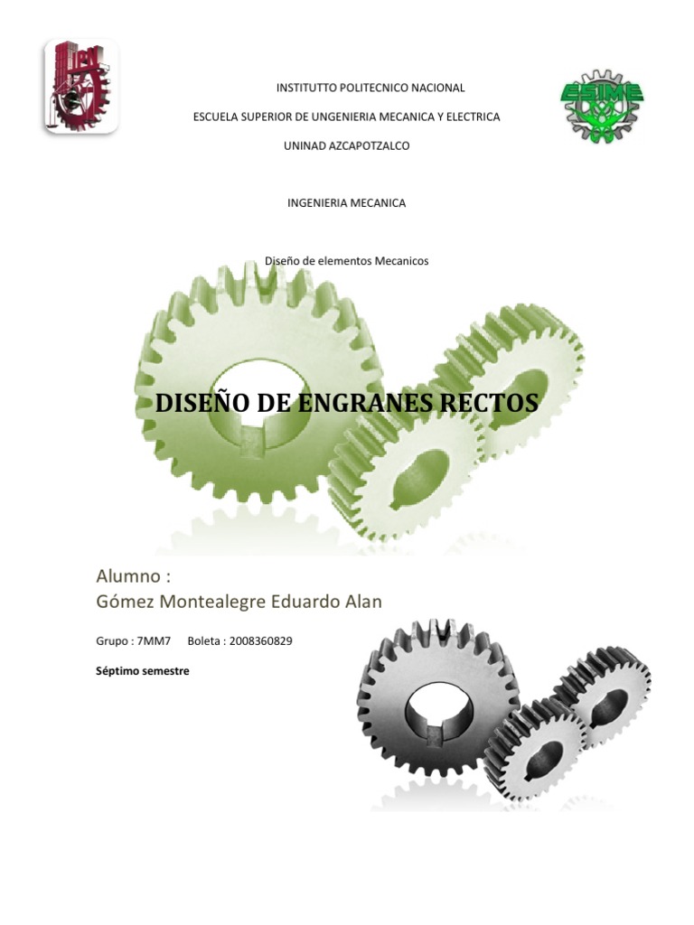 Diseño de Engranes Nacionales | PDF