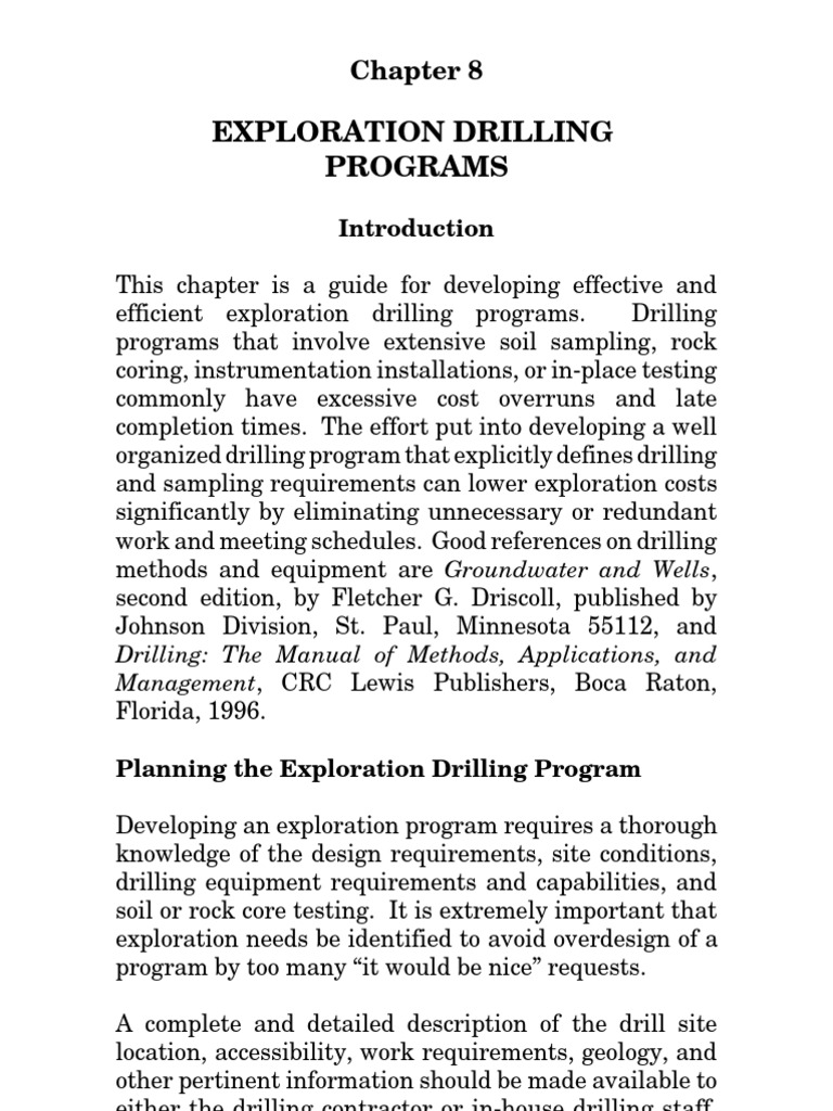 Exploration Drilling Programmes | PDF | Drilling Rig | Hydraulic Fracturing