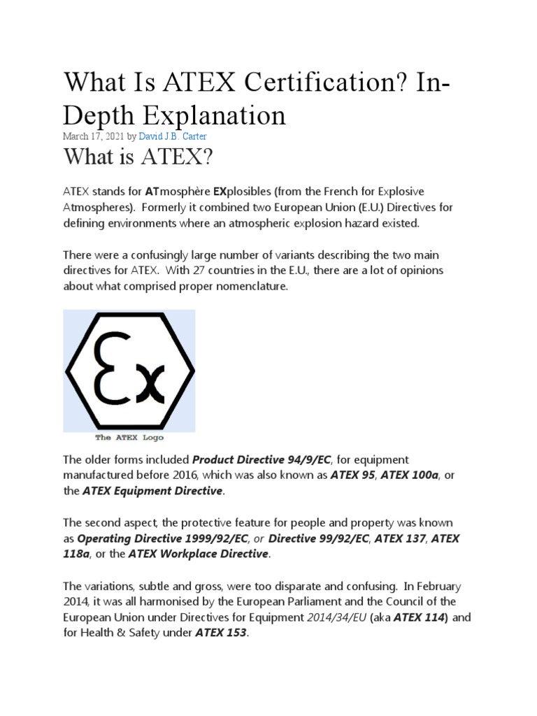 ATEX Certification Guide | PDF | Safety | Occupational Safety And Health