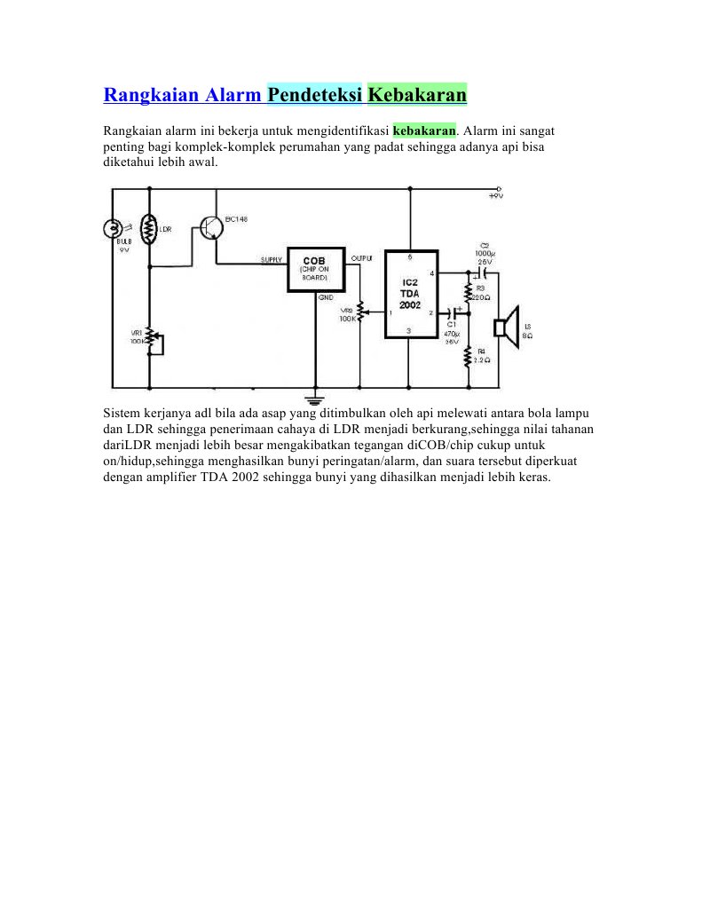 Rangkaian Alarm Pendeteksi Kebakaran | PDF | Teknologi & Rekayasa