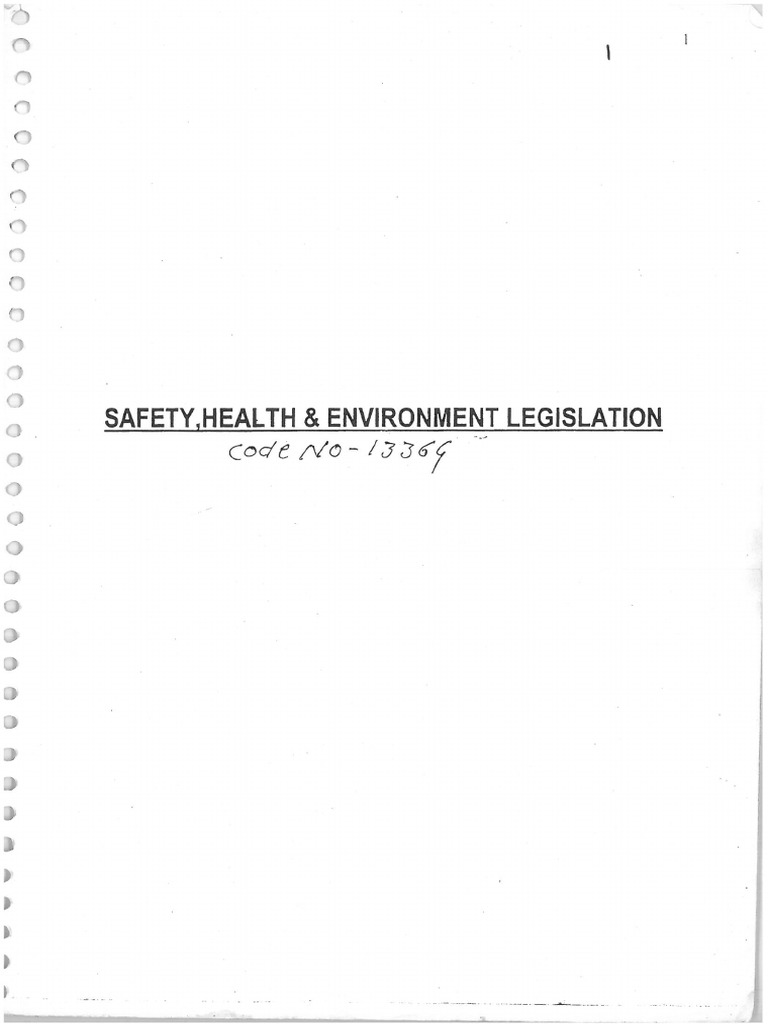 Ehs Legislation - Wardha College Notes | PDF