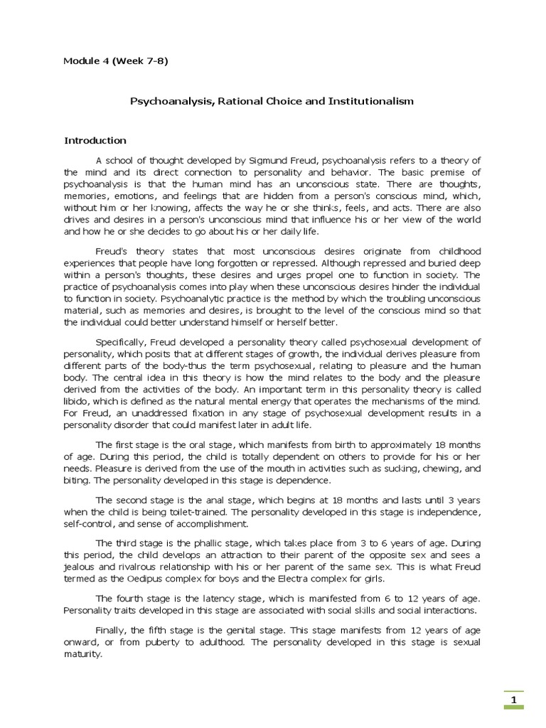 Diss Week 7-8 | PDF | Id | Psychoanalysis