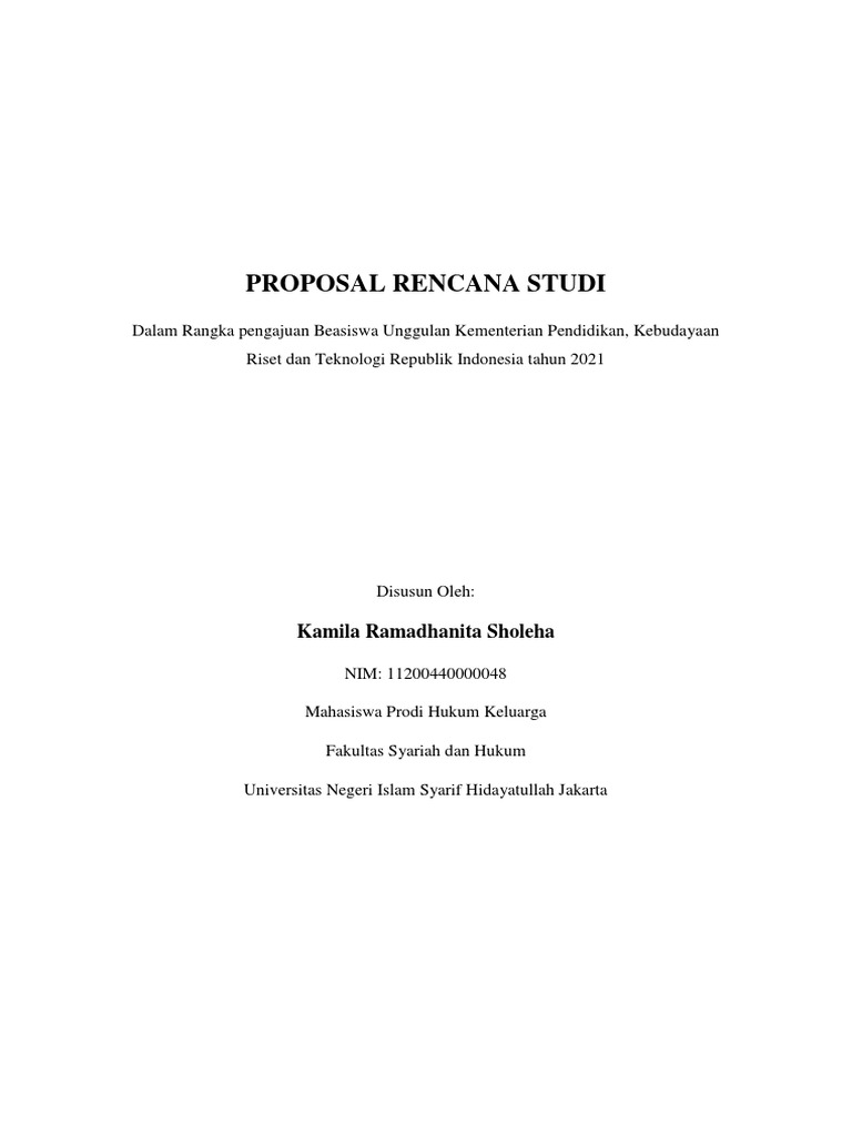 Proposal Rencana Studi - Danita | PDF