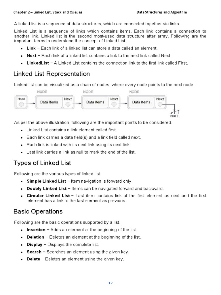 Linked List Representation: Chapter 2 - Linked List, Stack and Queues Data Structures and ...
