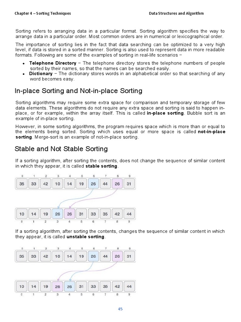 In-Place Sorting and Not-In-Place Sorting | PDF | Vertex (Graph Theory ...