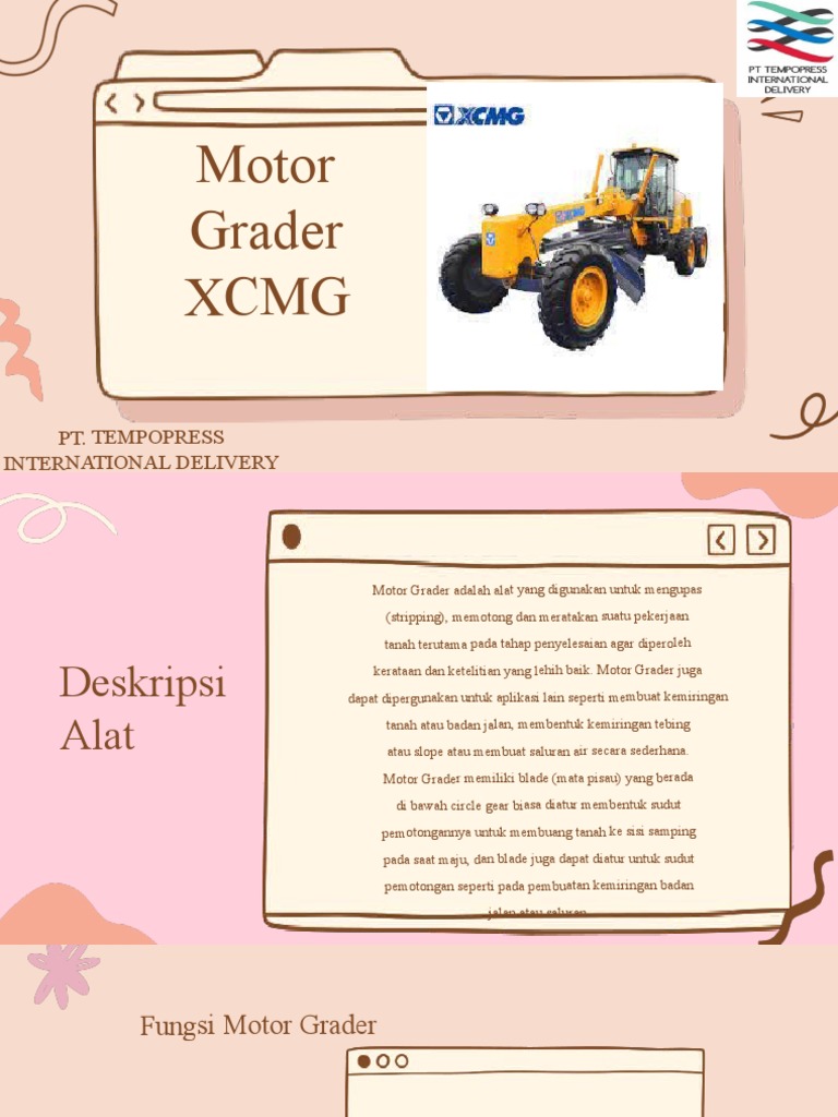 Fungsi dan Komponen Motor Grader | PDF