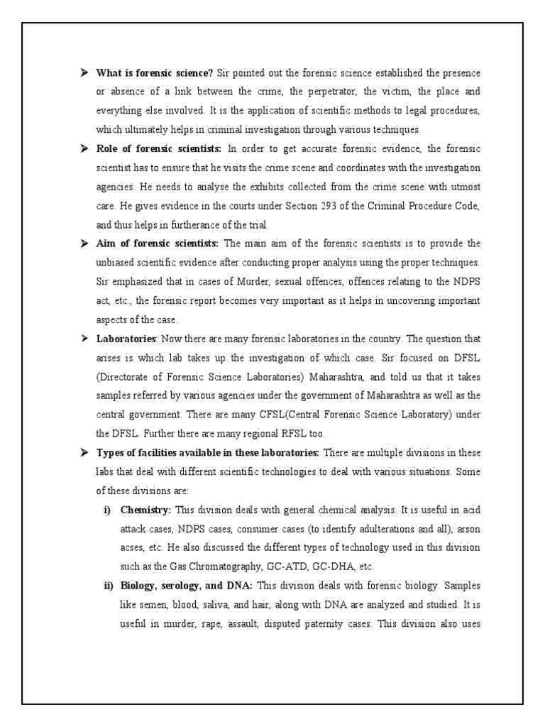 I) Chemistry: This Division Deals With General Chemical Analysis. It Is ...