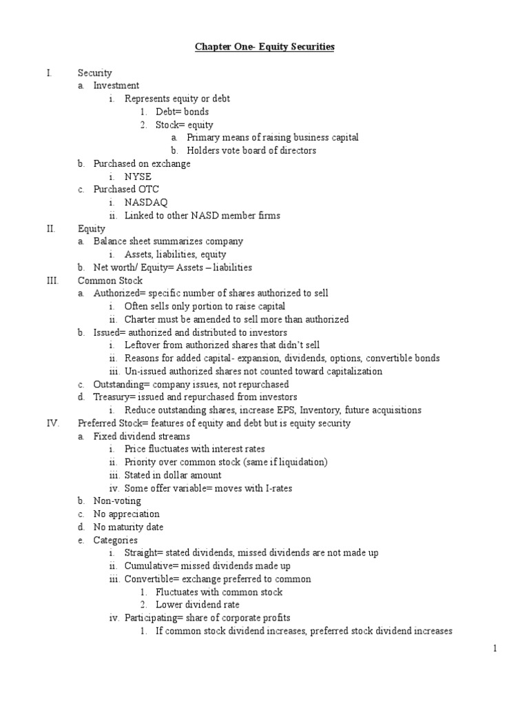 Series 7 Outline | PDF | Bonds (Finance) | Stocks