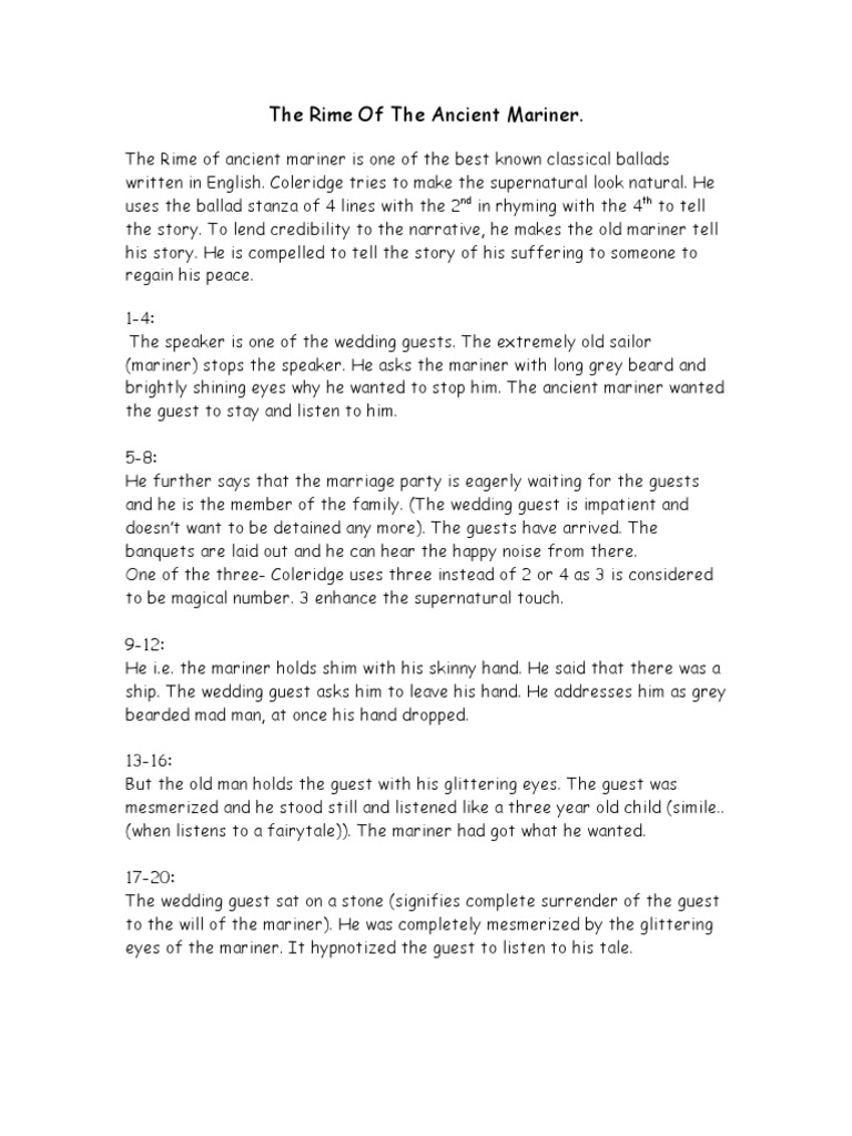 The Rime of The Ancient Mariner | PDF