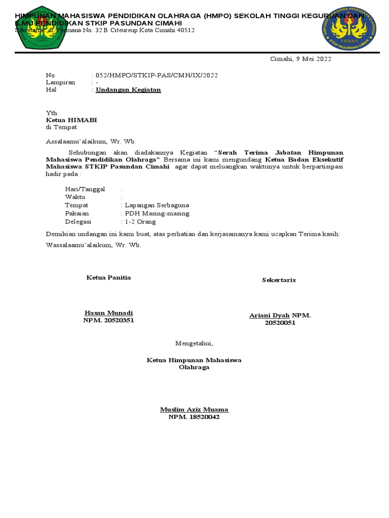 Surat Undangan BEM .Docx-Dikonversi | PDF