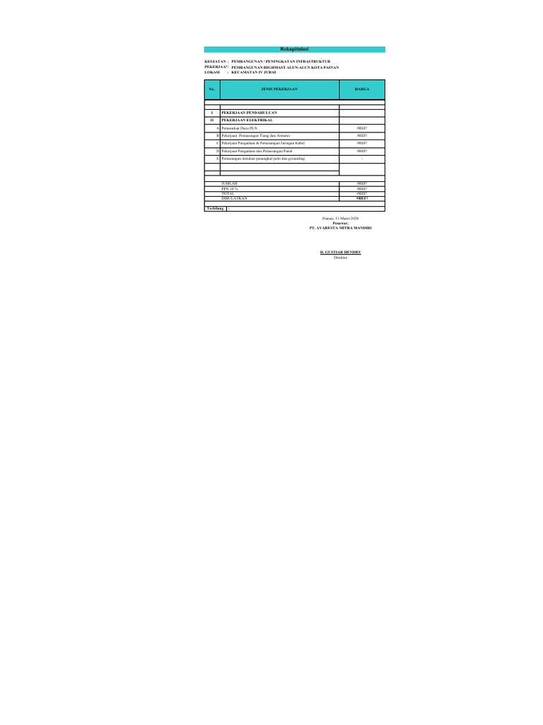 RAB Lampu Highmast Kampar | PDF