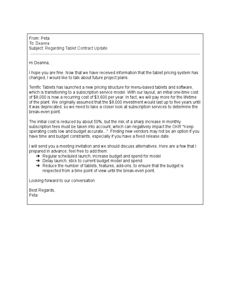 Activity - Senior Stakeholder Email | PDF