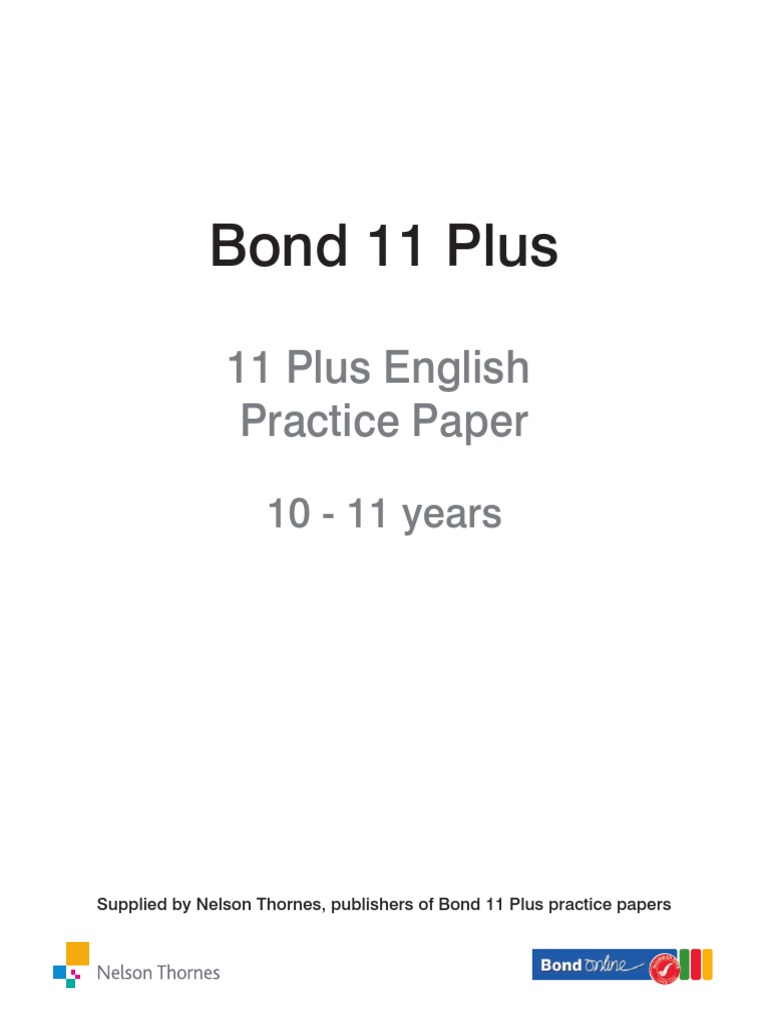 Bond Fourth 11+ Comprehension | PDF | Test (Assessment) | Verb