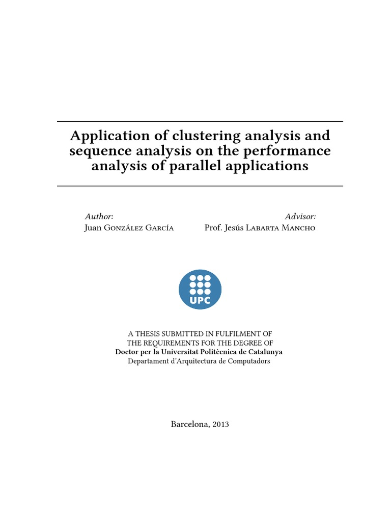 Application of Clustering Analysis and Sequence Analysis On The Performance Analysis of Parallel ...