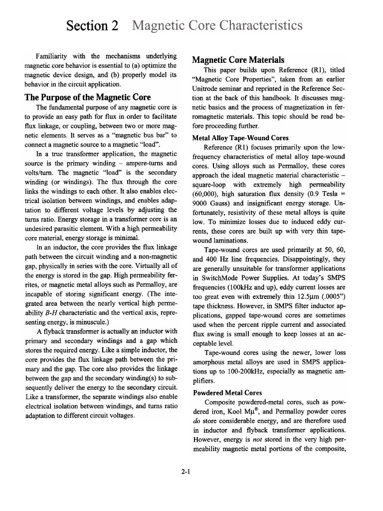 Magnetic Core | PDF