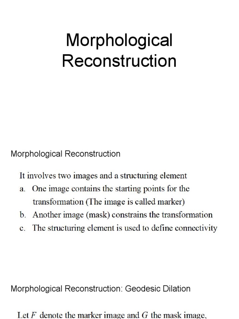 Morphological Reconstruction | PDF