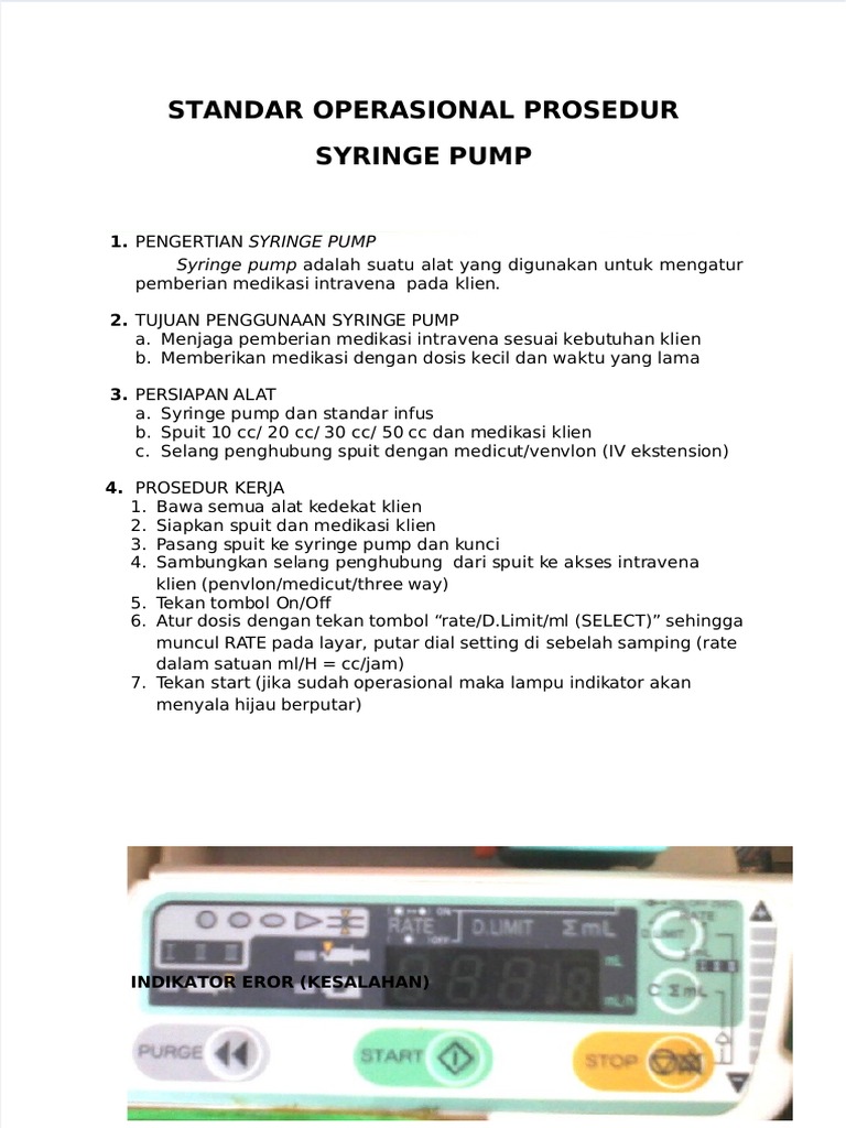 SOP Syringe Pump | PDF