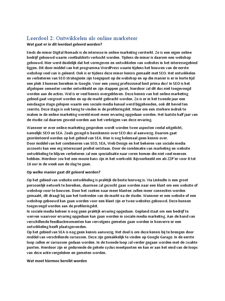 Eindverslag Online Marketing | PDF