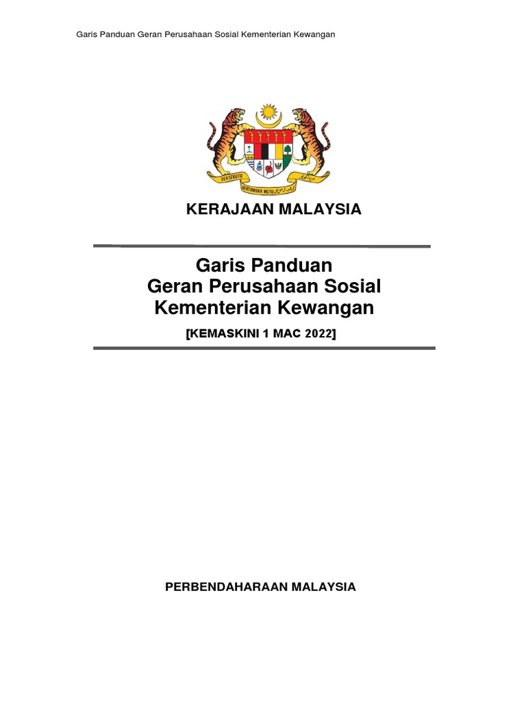 Garis Panduan Geran SE-MOF 240322 | PDF