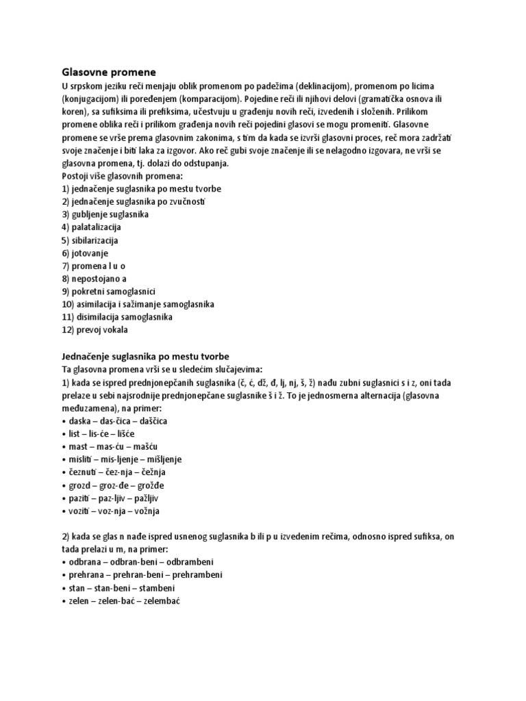 Glasovne Promene | PDF