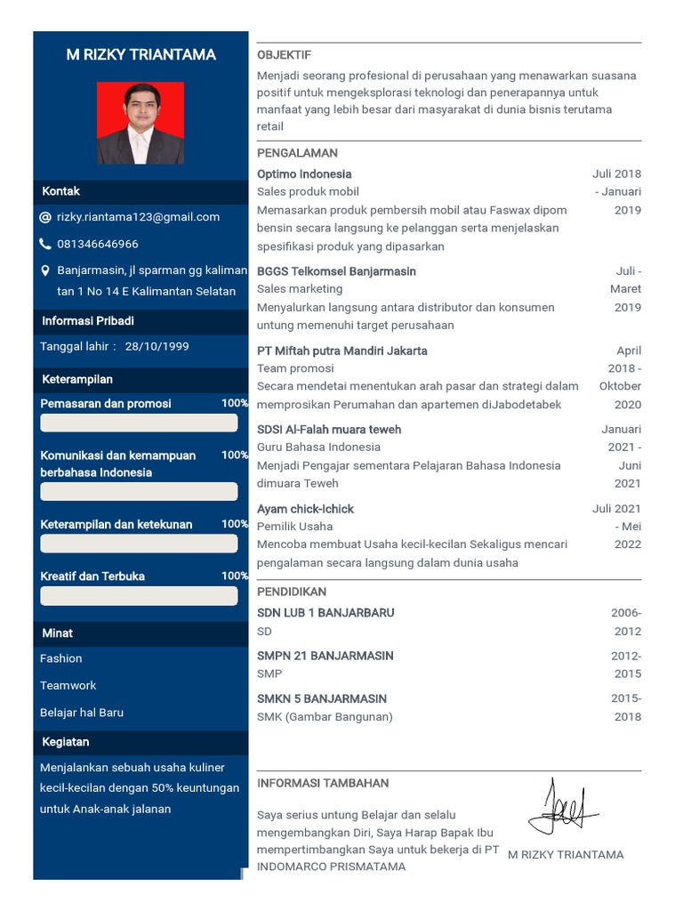 CV Indomaret | PDF
