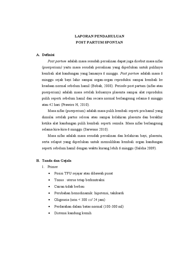 LP Post Partum Normal | PDF