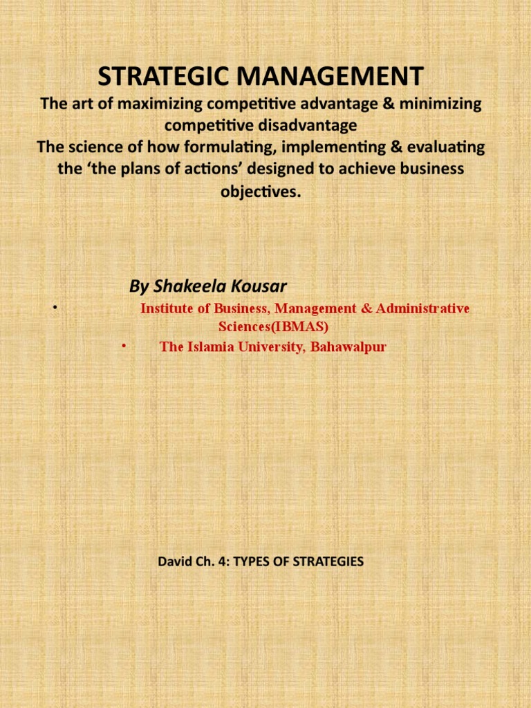 Chapter 4 Types of Strategies | PDF | Outsourcing | Economies