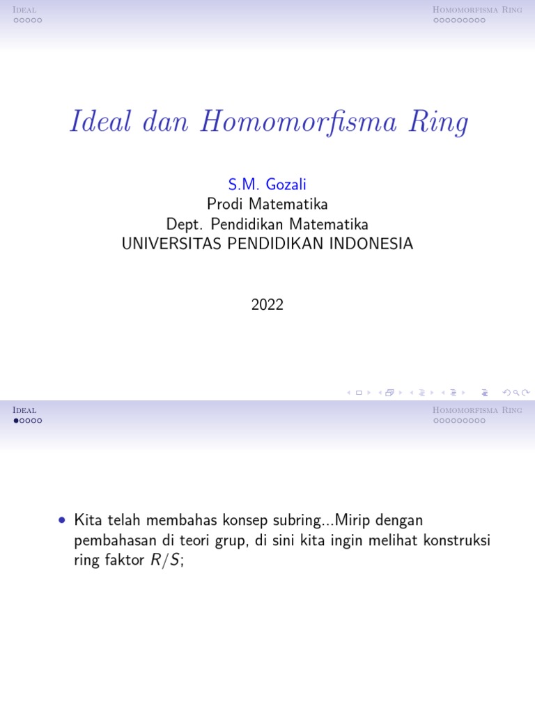 Hom Ring Dan Ideal | PDF | Seni & Disiplin Bahasa | Metode & Bahan Ajar