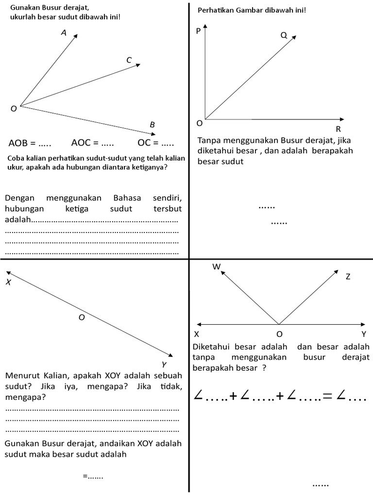LKPD Sudut Berpelurus Dan Berpenyiku | PDF